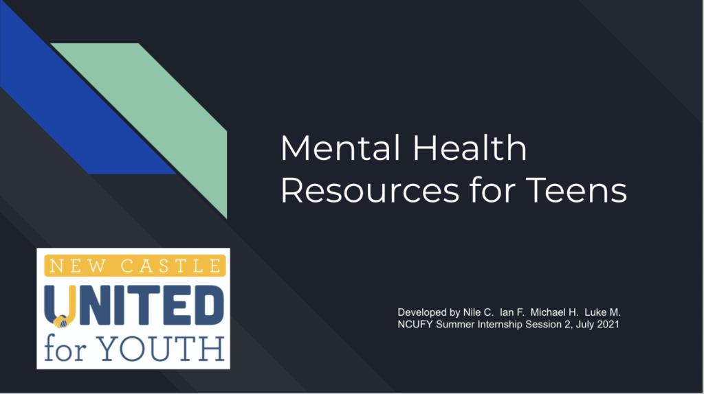 Mental Health Resources for Teens | New Castle United for Youth
